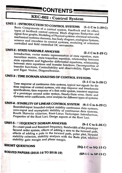 Control System Control System Studocu