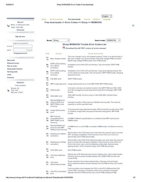 Pdf Sharp Mxm453n Error Codes Free Downloads Dokumen Tips