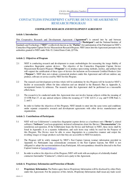 Fillable Online Contactless Fingerprint Capture Device Measurement Research Program Template Fax