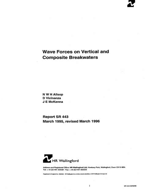 Waves Forces Vertical Composite Breakwaters Pdf Motion Physics Oscillation
