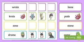 Phase 5 Real o-e Split Digraph Words Matching Cards - Twinkl