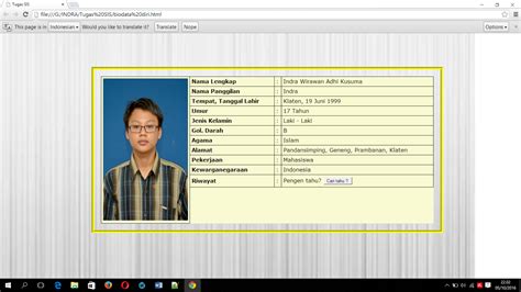 Membuat Biodata Dengan Html Dan Css Contoh Desain Web Menggunakan Html Dan Css Berbagai Contoh