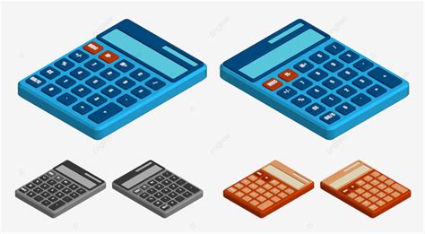 Isometric Calculator Electronic Accounting Finance Calculation Display Tools Png And Vector