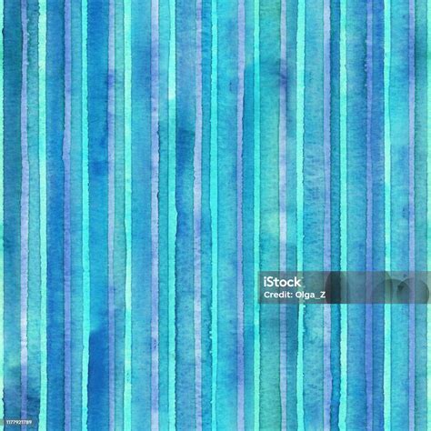 수채화 청록색 블루 네이비 스트라이프 배경 컬러풀한 스트라이프 매끄러운 패턴 수채화에 대한 스톡 벡터 아트 및 기타 이미지 수채화 줄무늬 기하 도형 Istock