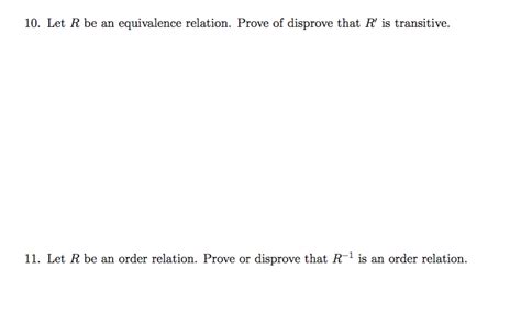 Solved Let R Be An Equivalence Relation Prove Of Chegg