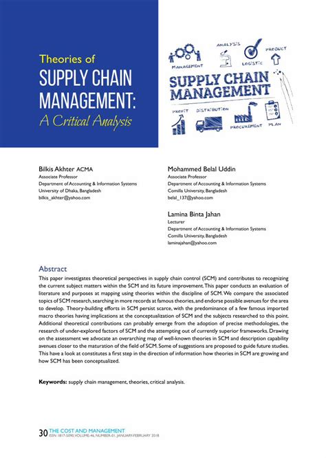 Pdf Theories Of Supply Chain Management Bd · A Supply Chain Is A Dynamic And