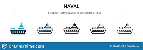 Naval Icon In Filled Thin Line Outline And Stroke Style Vector Illustration Of Two Colored
