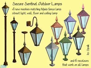 Spaiks Secure Sentinel Outdoor Lamps Maxis Fence Lamp Sims 4 Street