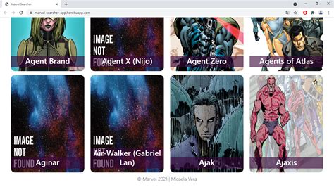 GitHub micaelavera marvel react challenge Aplicación web utilizando la API de Marvel
