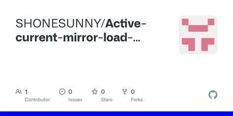 Github Shonesunny Active Current Mirror Load Differial Amplifier
