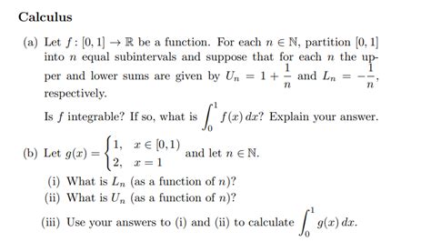 solved calculus a let f [0 1] → r be a function for