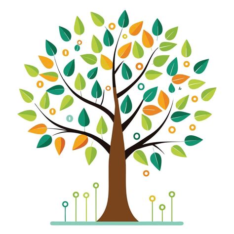 design falling binary code leaves for a digital tree for flat tree 60315145 vector art at vecteezy