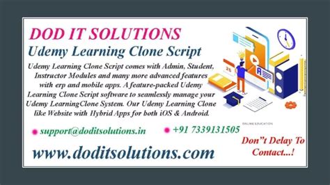 Ppt Best Online Udemy Clone Script Dod It Solutions Powerpoint