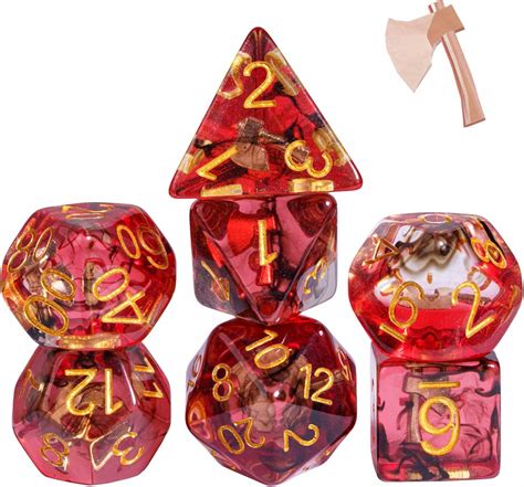 Udixi 7pcs Polyhedral Dandd Dice Set 7 Die Resin Dnd Dice