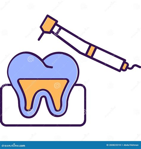 teeth outline with colors fill vector icon that can easily edit or