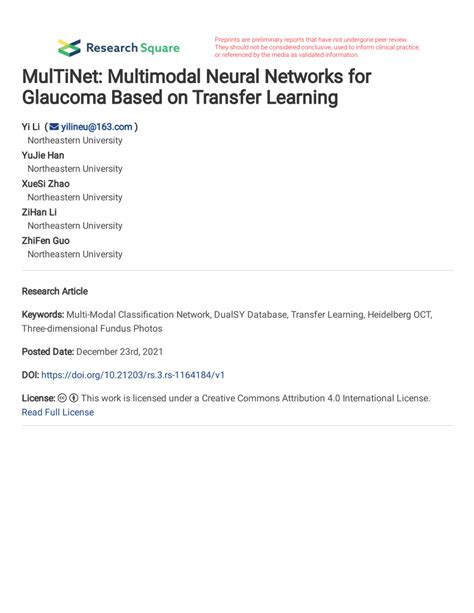 Pdf Multinet Multimodal Neural Networks For Glaucoma Based On