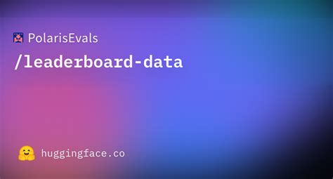 Polarisevals Leaderboard Data · Datasets At Hugging Face