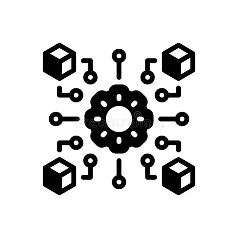 Black Solid Icon For Framework Network And Development Stock