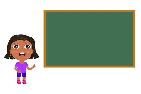 Premium Vector Young Little Boy Girl Lesson Classroom Blackboard