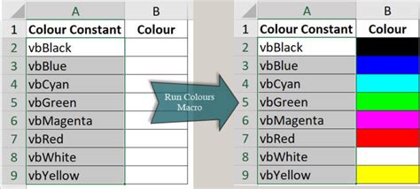 vba color constants a4 accounting