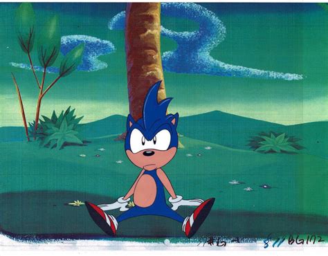 Sonic The Hedgehog Cartoon Original Production Animation Cel And Copy
