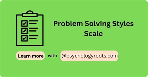 Problem Solving Styles Scale Psychology Roots