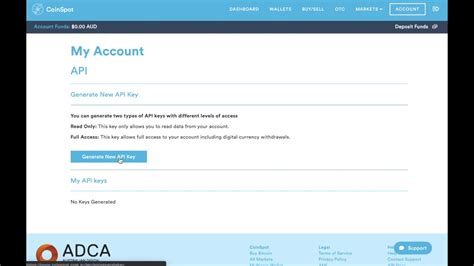 how to set up read only api access on coinspot youtube