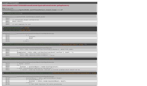 Typo3 Error Call To Undefined Method Typo3cmsfrontendcontroller