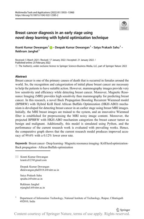 Breast Cancer Diagnosis In An Early Stage Using Novel Deep Learning