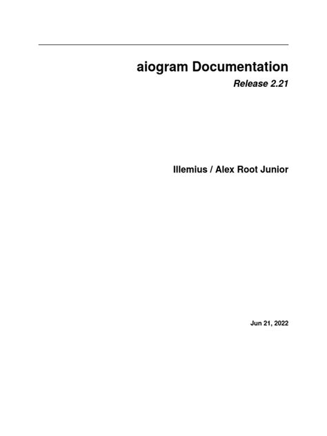 Aiogram Docs Quickstart Pdf Boolean Data Type Networking