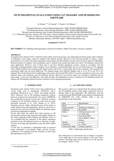 Pdf On Fundamental Evaluation Using Uav Imagery And 3d Modeling Software