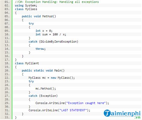 xử lý ngoại lệ exception handling trong c định nghĩa cấu trúc