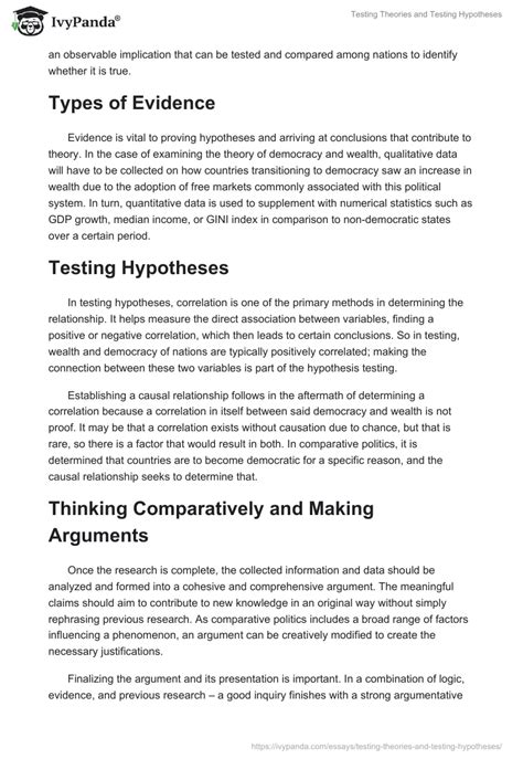 testing theories and testing hypotheses 856 words research paper