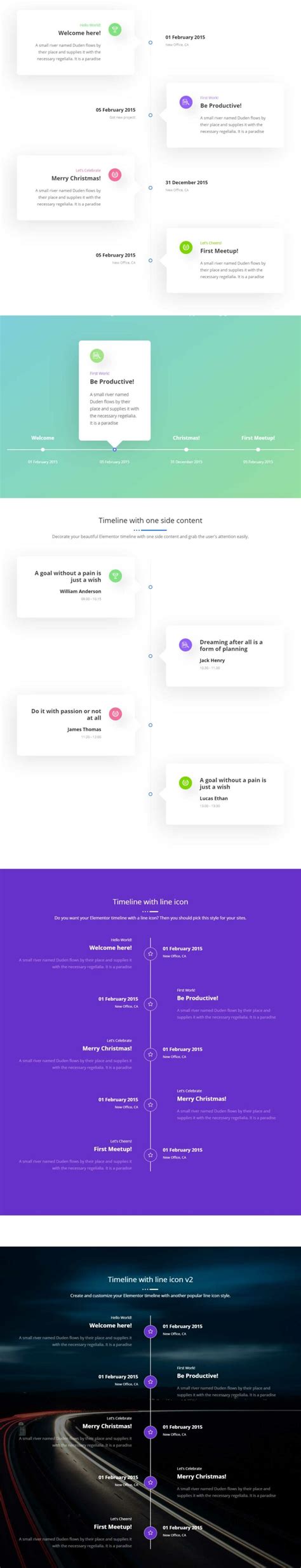 Timeline Vertical Horizontal Official Elementor Addons Plugins And