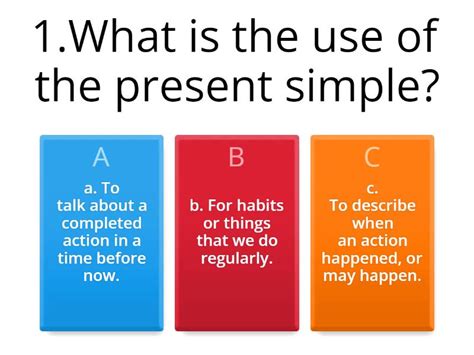 Present Simple Vs Present Continuous Cuestionario