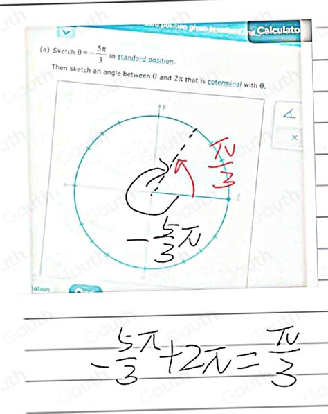 Solved Uu Position Given In Radians And A Sketch θ 5π 3 In Standard Position Then Sk
