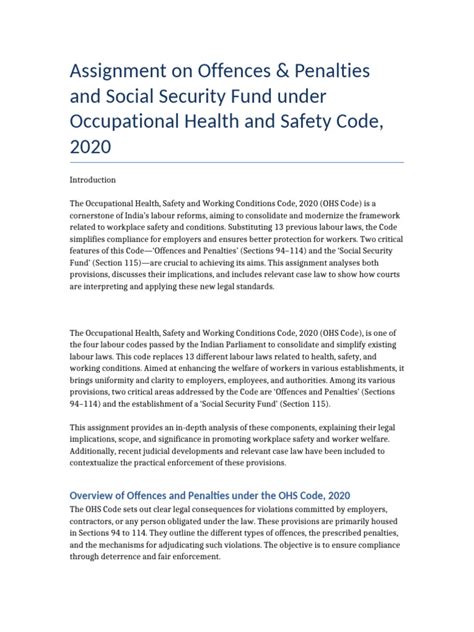 Ohs Code 1500words Assignment Final Revised Conclusion Pdf