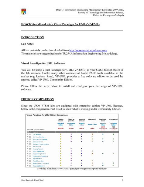 pdf howto install and setup visual paradigm for uml vp … · you will