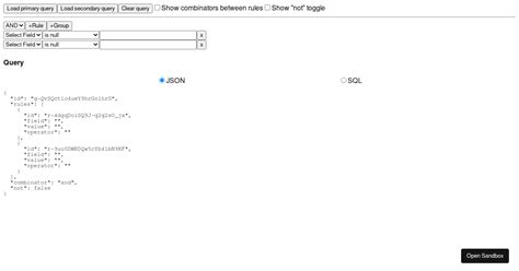 React Querybuilder Examples Codesandbox