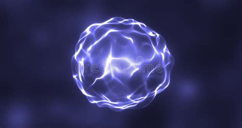 Abstract Energy Round Sphere Glowing With Particle Waves Hi Tech