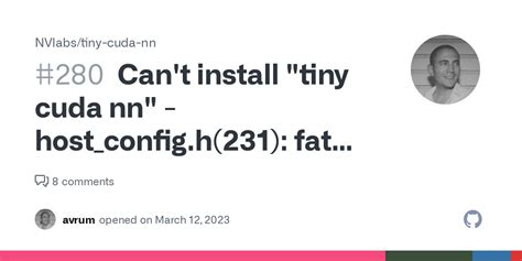 Cant Install Tiny Cuda Nn Hostconfigh231 Fatal Error C1083