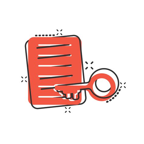 Password Account Icon In Comic Style Keyword Cartoon Vector Illustration On White Isolated