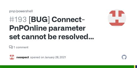 Bug Connect Pnponline Parameter Set Cannot Be Resolved Using