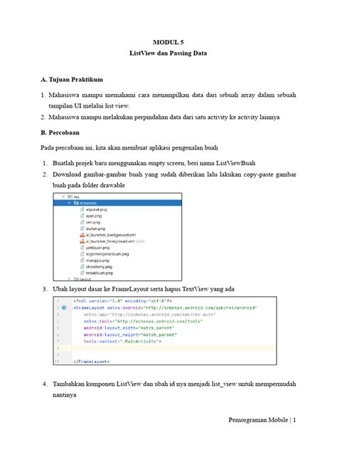 5 List View Dan Passing Data 1 Pdf