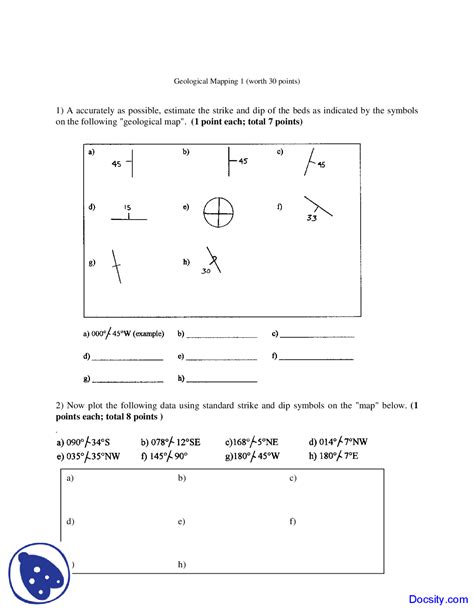 Geological Mapping General Geology Assignment Exercises Geology Docsity