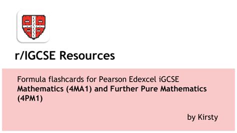 igcse maths formula flashcards 4ma1 and 4pm1
