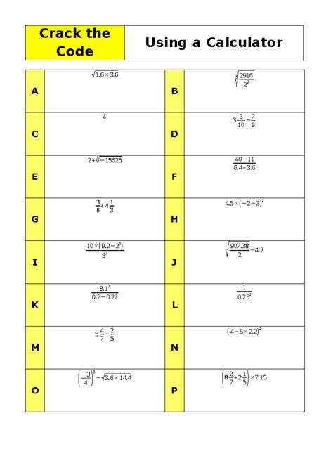 Using A Calculator Crack The Code Crack The Code Using A Calculator A B C
