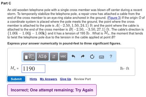 Solved An Old Wooden Telephone Pole With A Single Cross Chegg Com