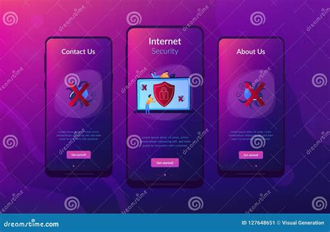 Antivirus Software App Interface Template Stock Vector Illustration
