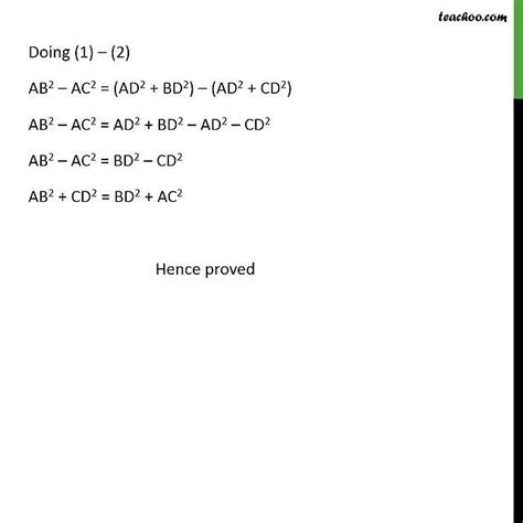 question 4 if ad perpendicular bc prove that ab2 cd2